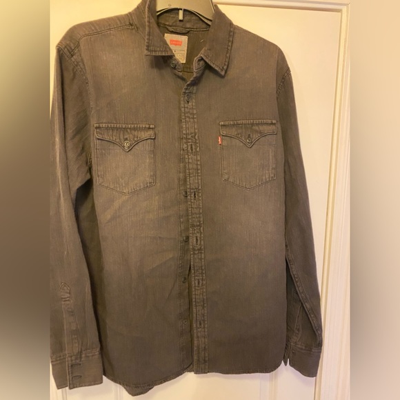 Levi's | Shirts | Mens Classic Levi Standard Fit Western Shirt Black ...